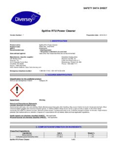 Spitfire RTU Power Cleaner – Diversey | Atlantic Pilotage Authority